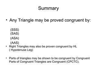 4.4 & 4.5 & 5.2 proving triangles congruent | PPT