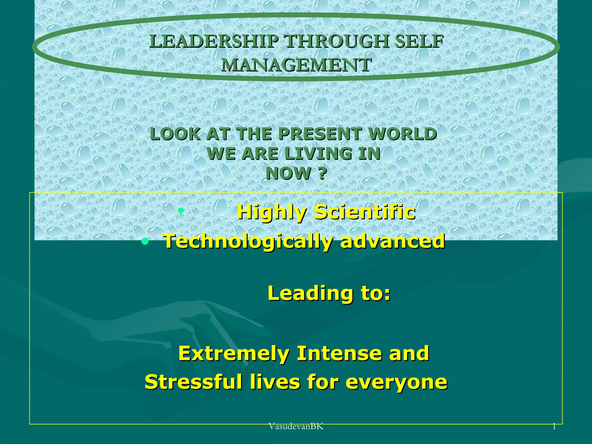 Leadership through Self Management | PPT