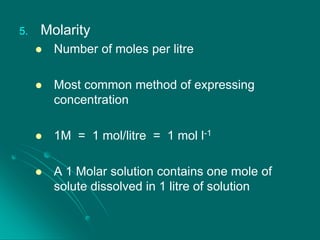 4.1 concentration of solutions | PPTX