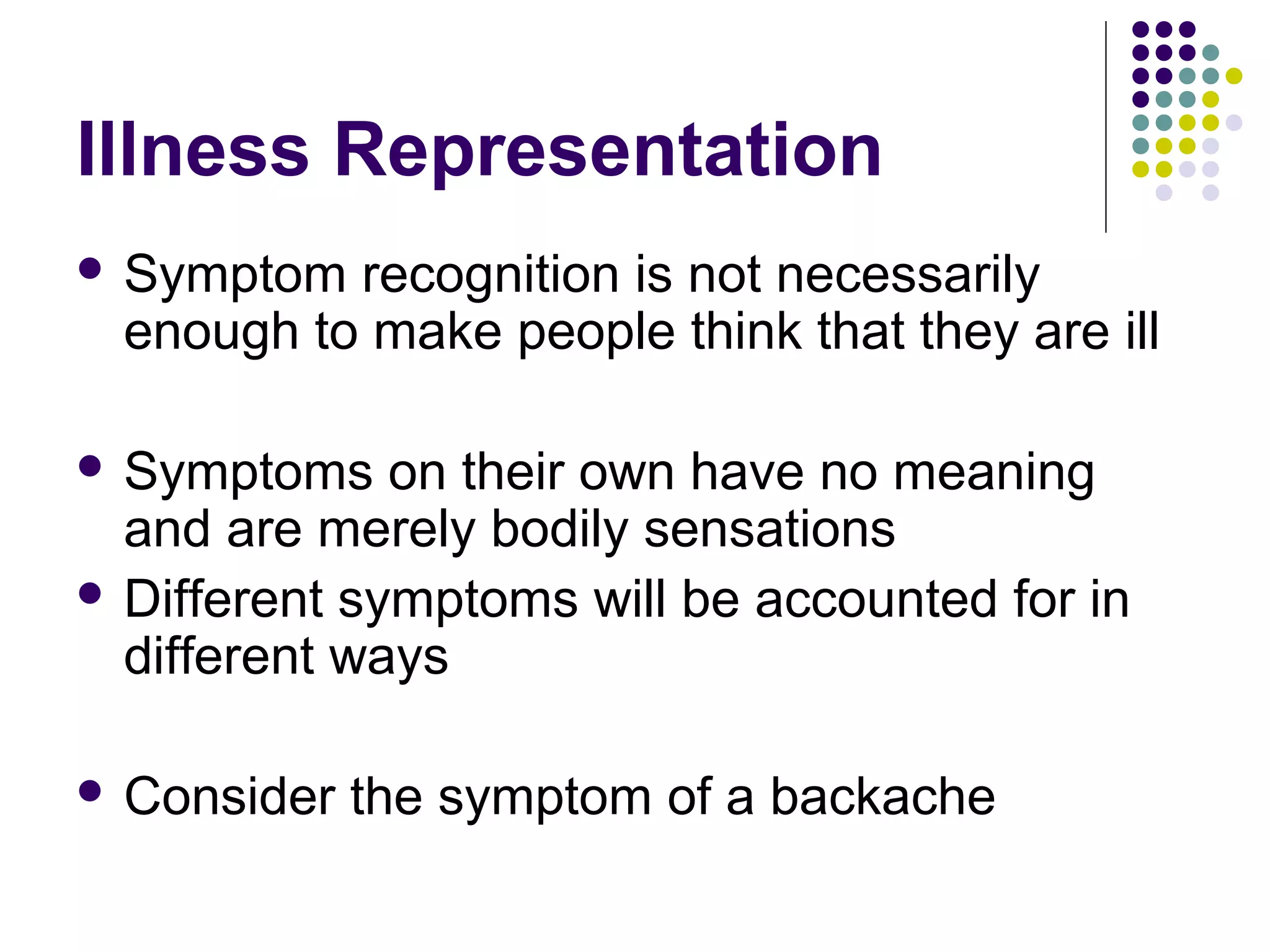 4. illness behavior and perceptions of illness | PPT