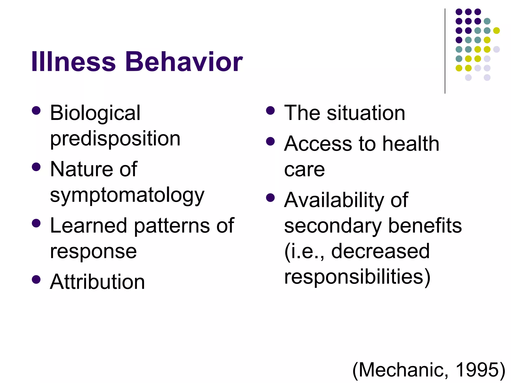 4. illness behavior and perceptions of illness | PPT