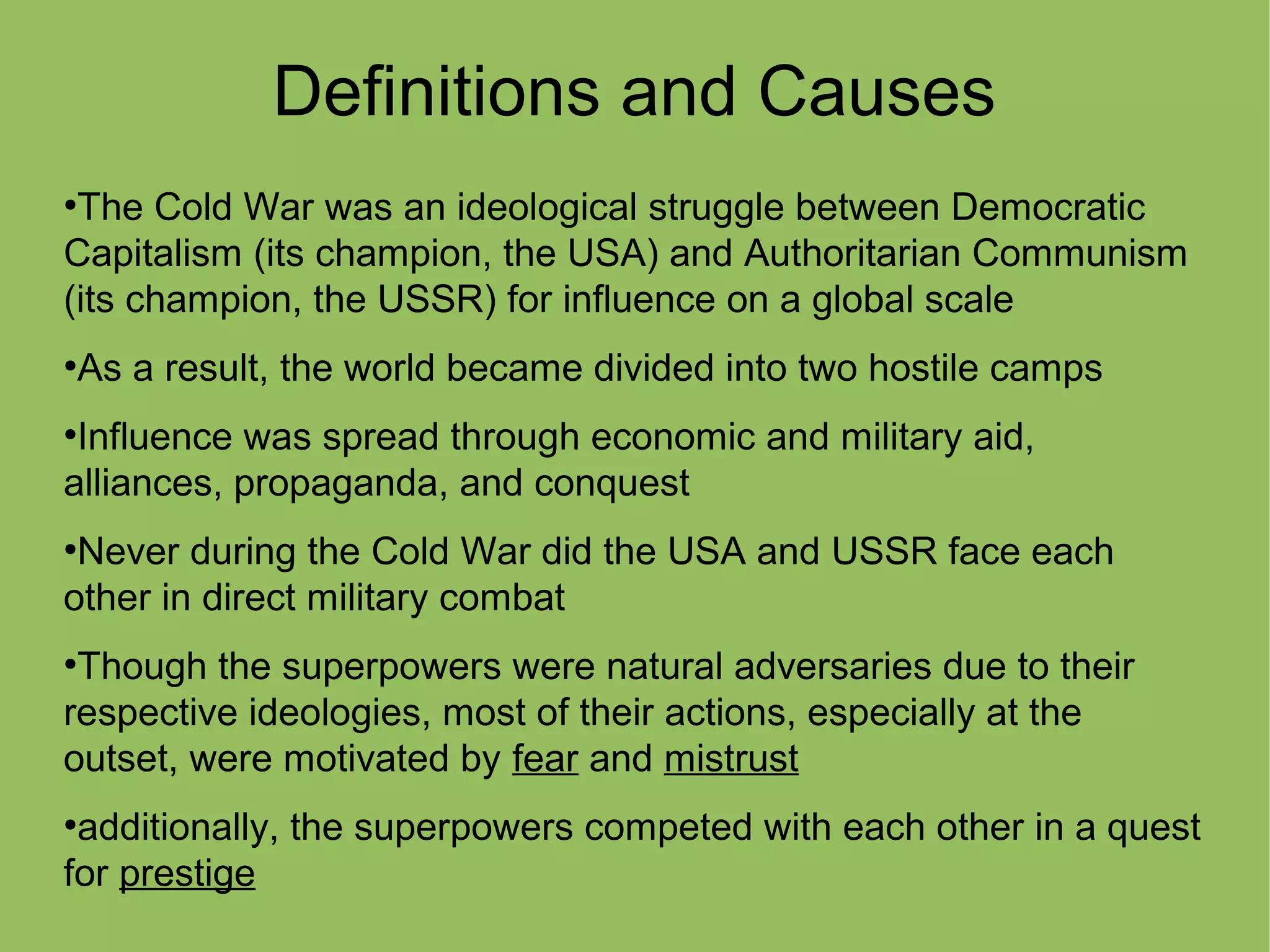 Cold war definitions and causes | ODP