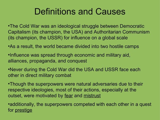 Cold war definitions and causes | PPT