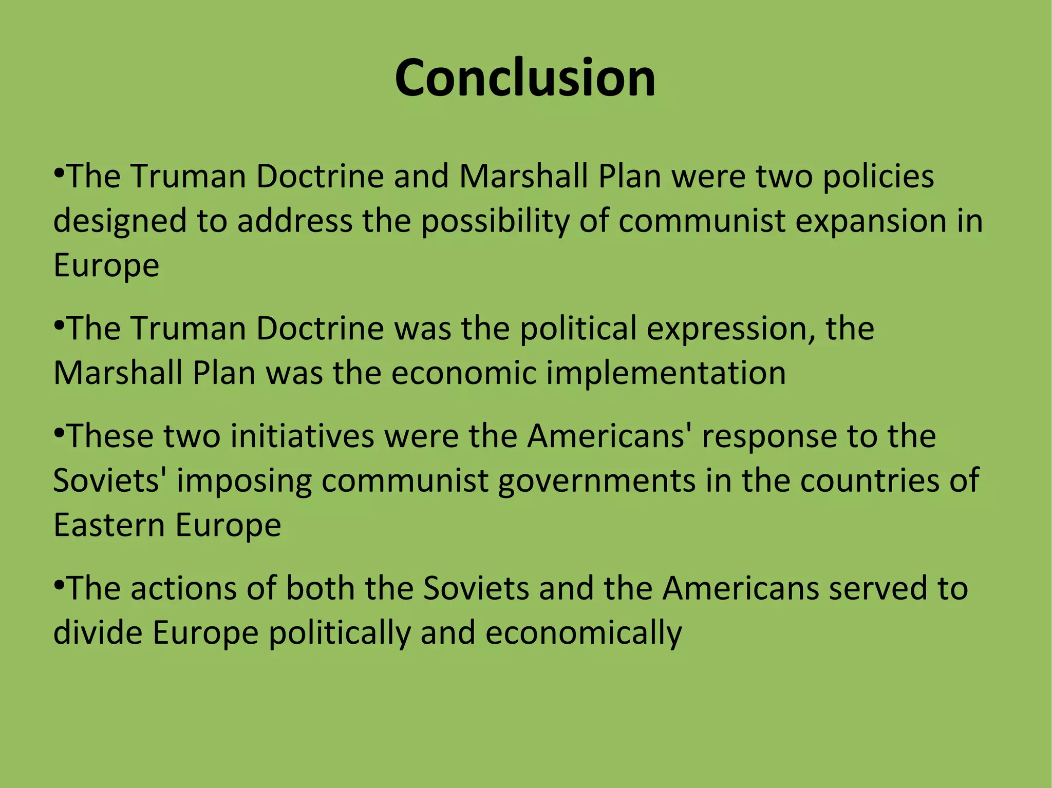 Truman doc and marshall plan | PPT