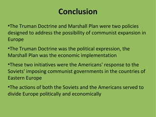 Truman Doctrine And Marshall Plan