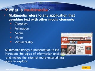 Definition of multimedia | PPT