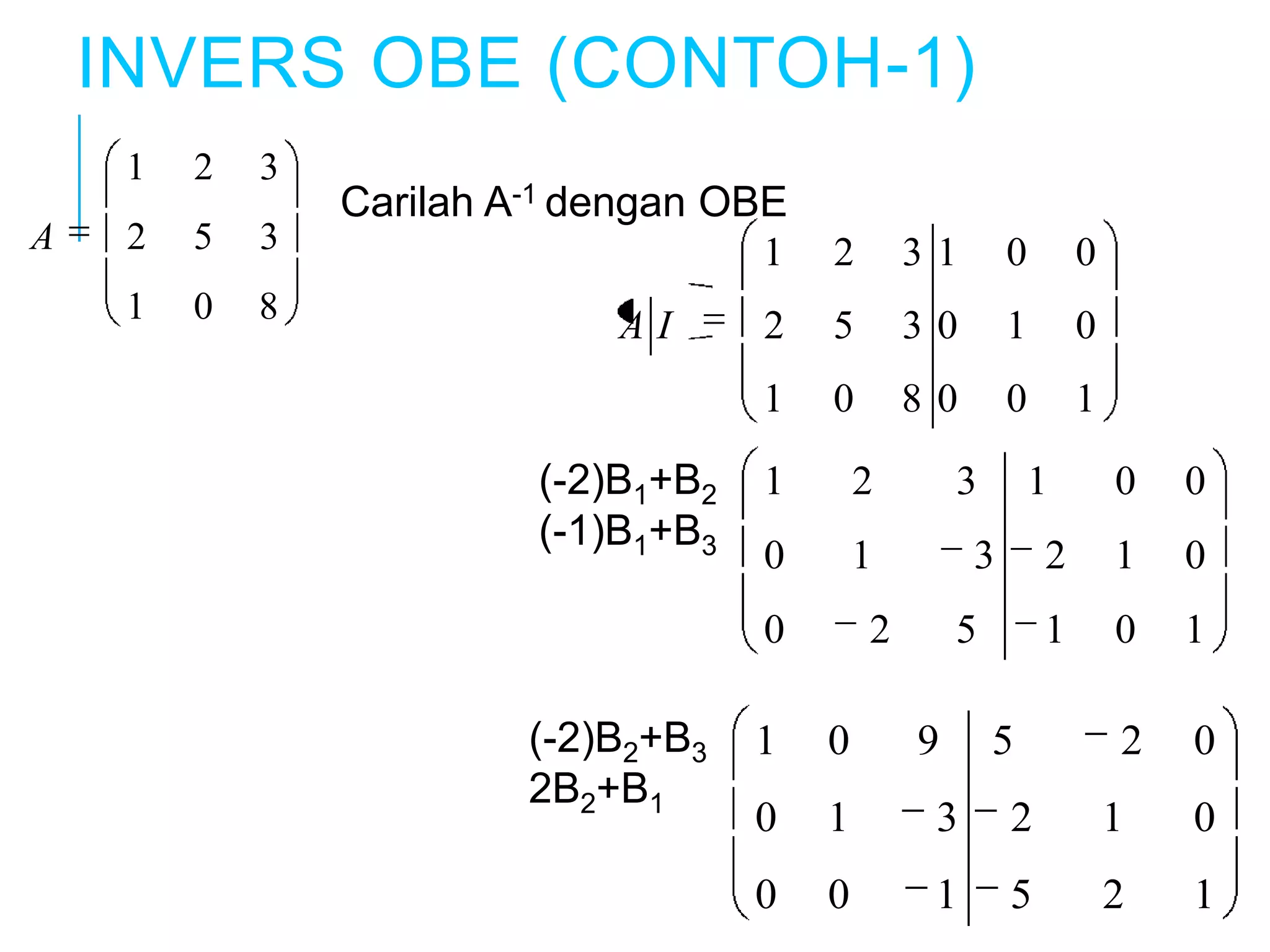 matriks elementer dan invers | PPTX