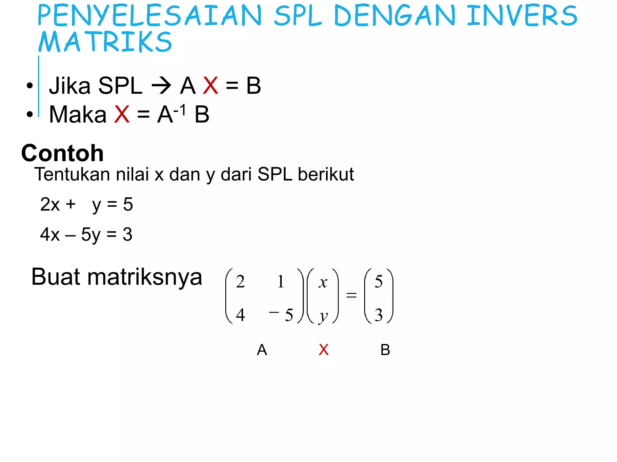 matriks elementer dan invers | PPTX