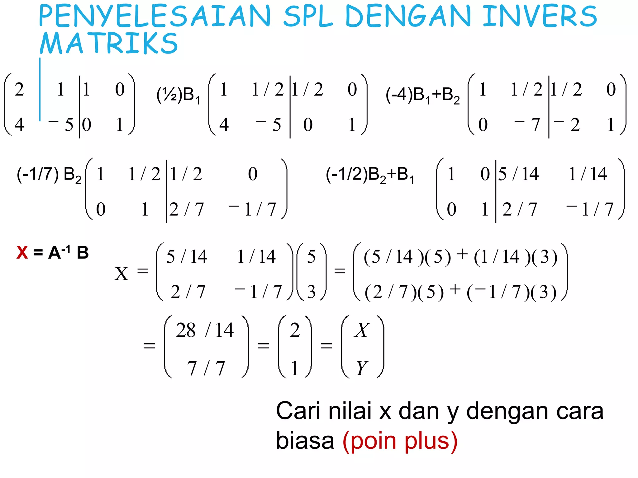 matriks elementer dan invers | PPTX