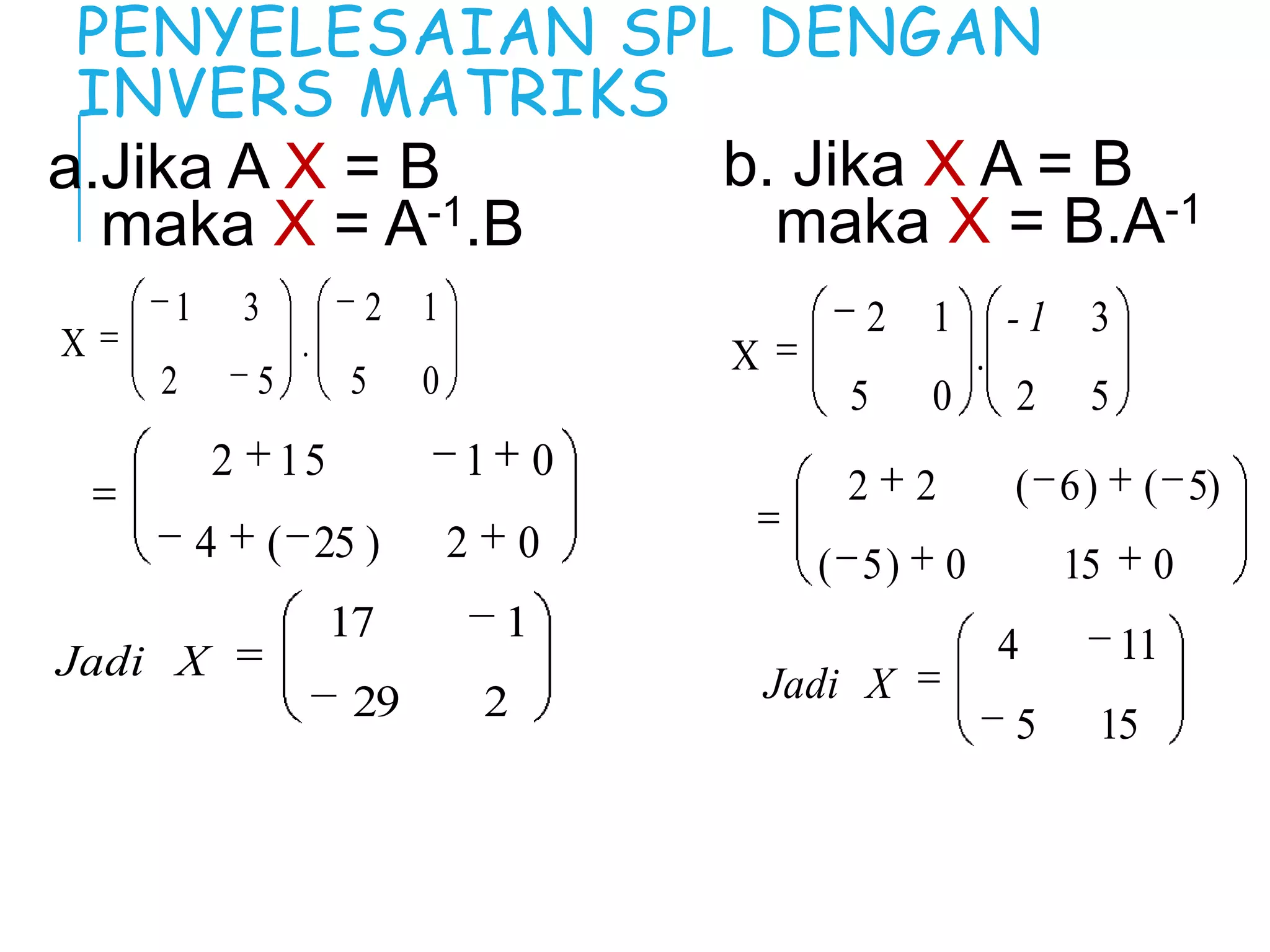 matriks elementer dan invers | PPTX