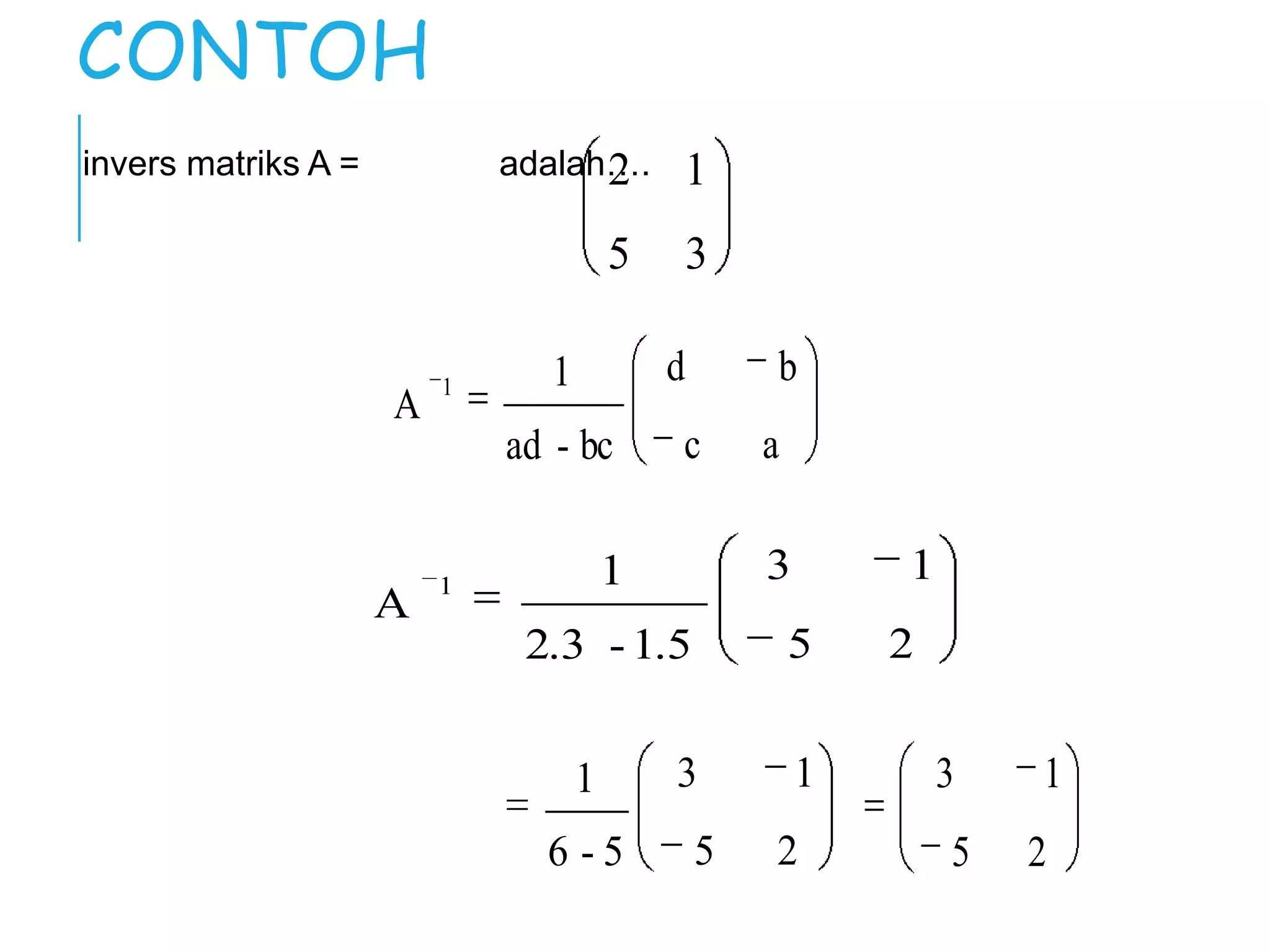 matriks elementer dan invers | PPTX