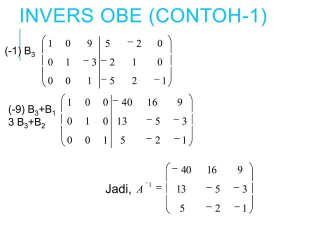 matriks elementer dan invers | PPTX
