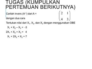 matriks elementer dan invers | PPTX