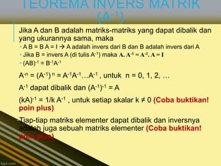 matriks elementer dan invers | PPTX