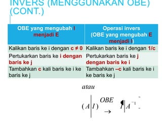 matriks elementer dan invers | PPTX