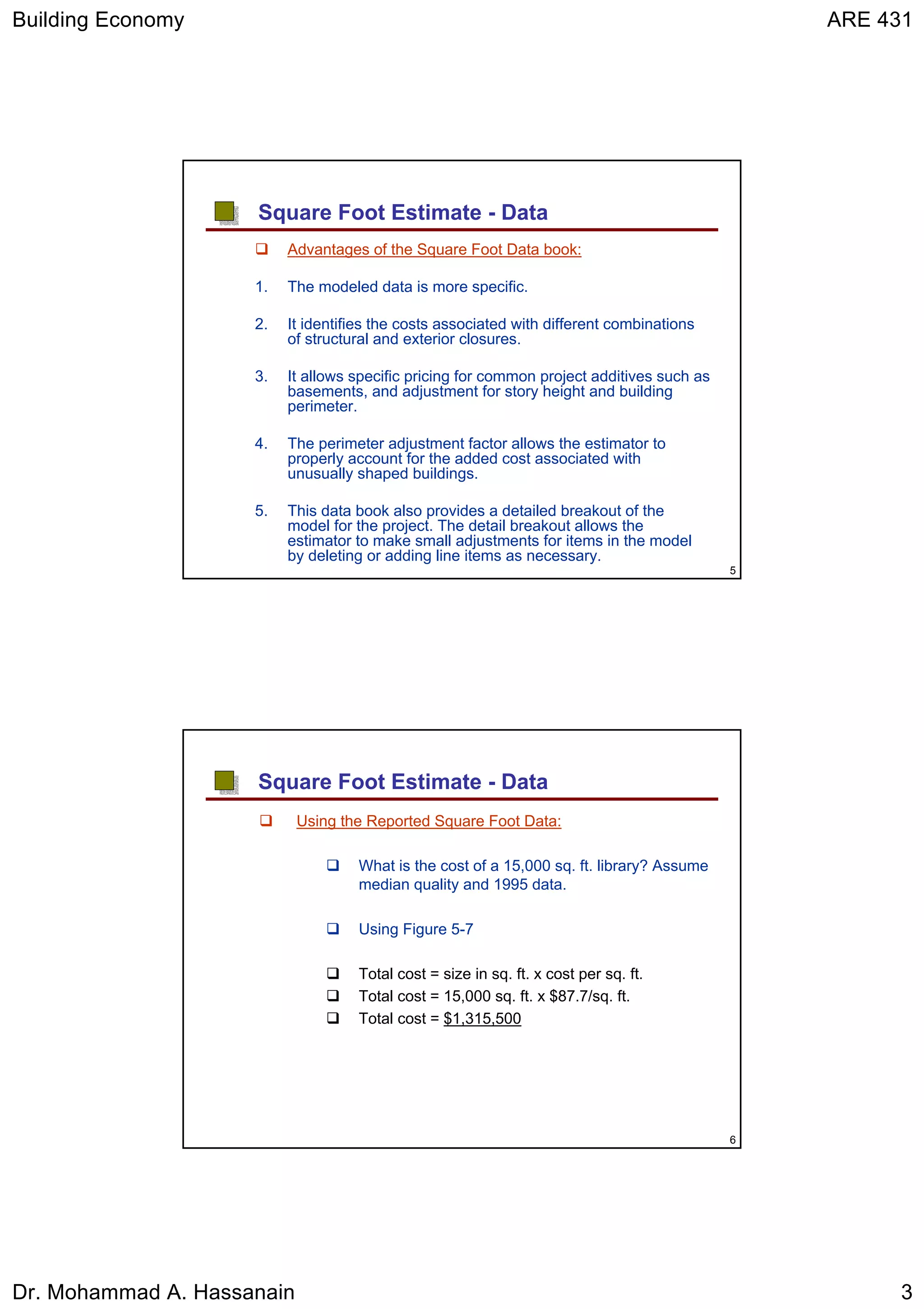 4.2 square foot estimating | PDF