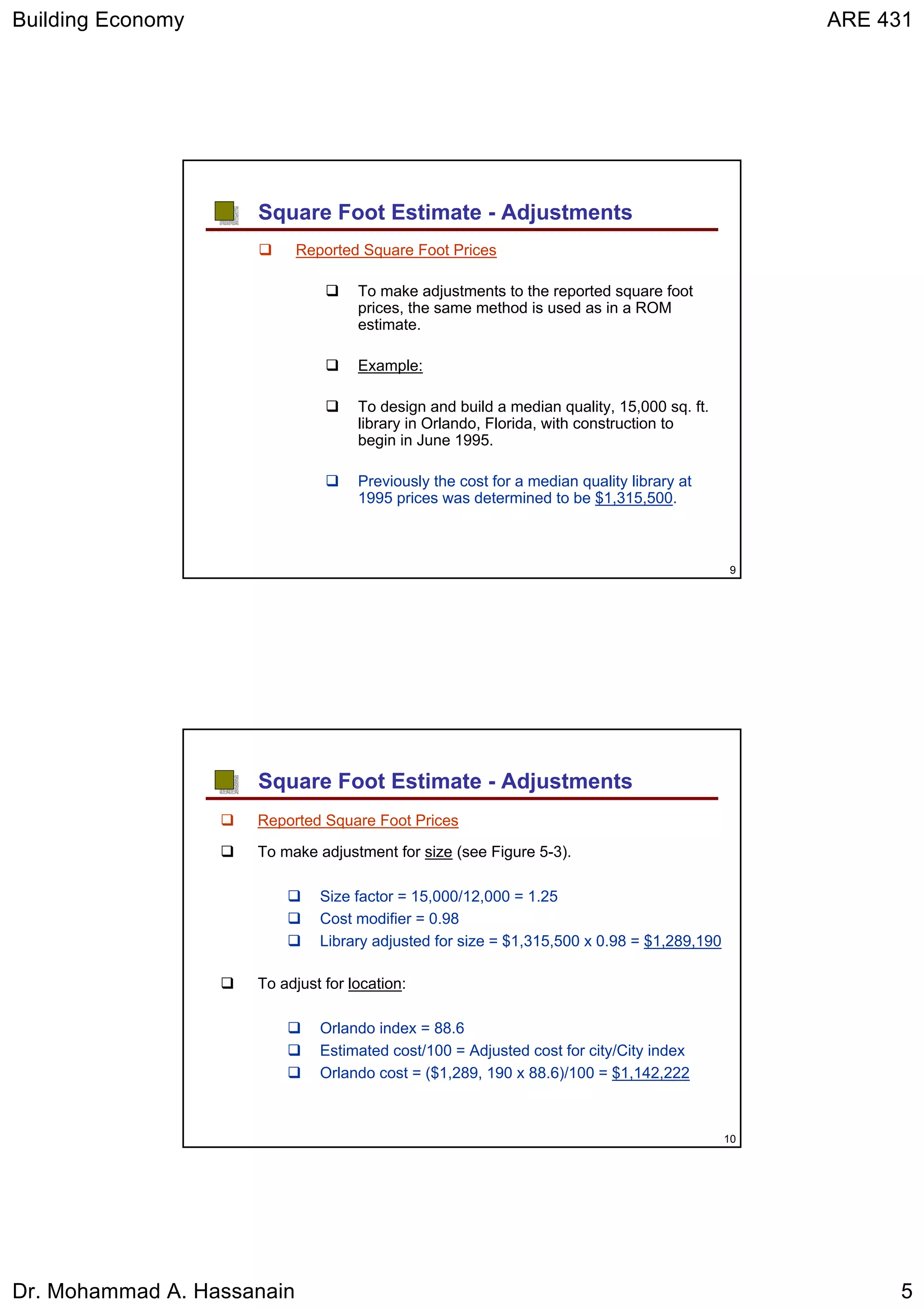 4.2 square foot estimating | PDF