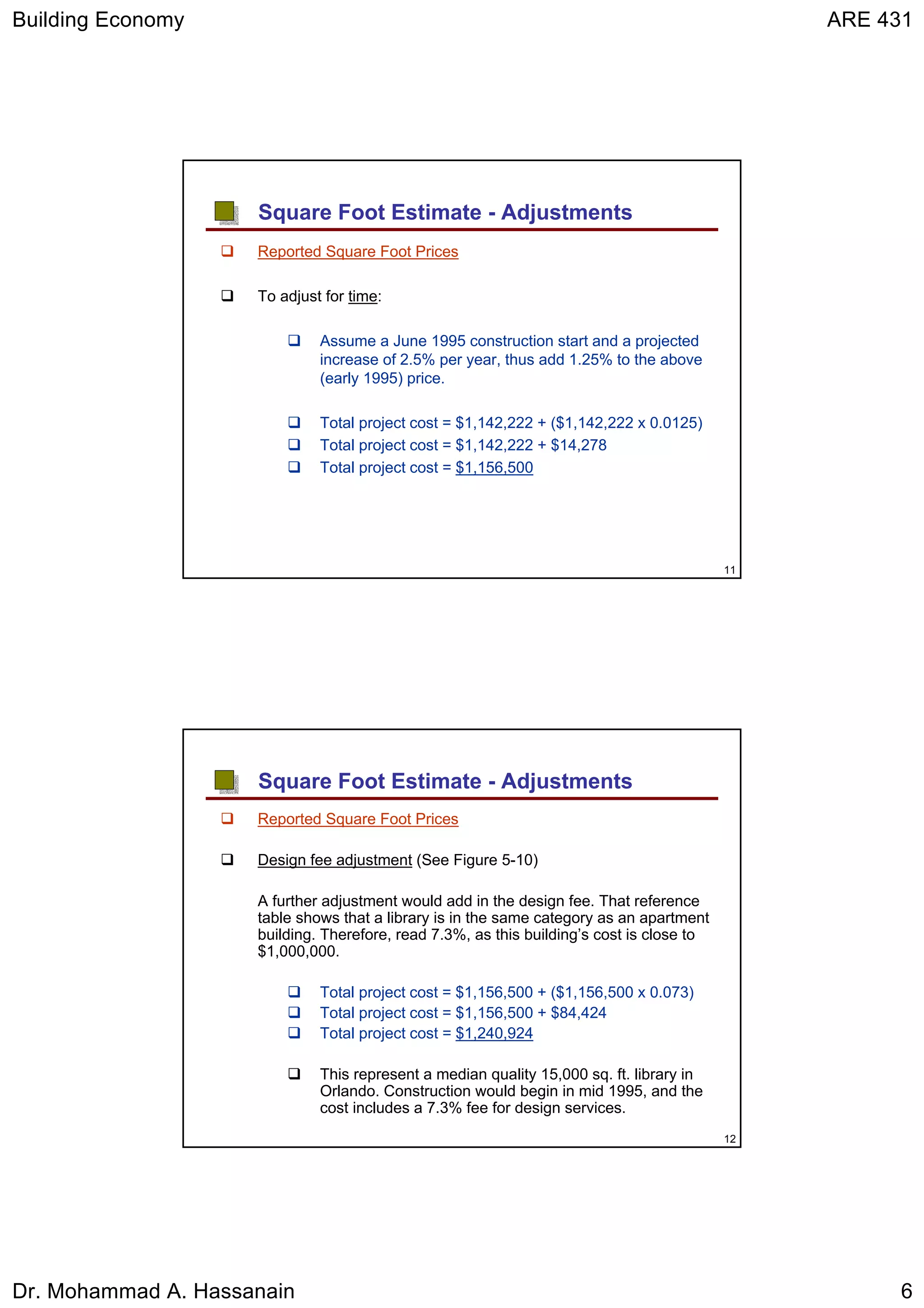4.2 square foot estimating | PDF