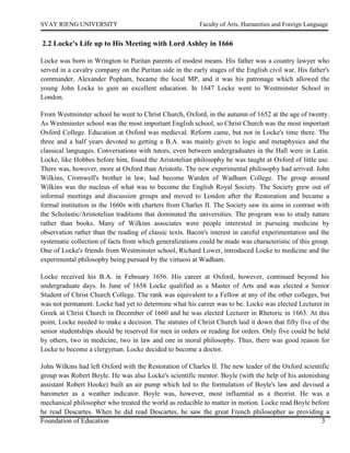 Biography of john locke | DOCX