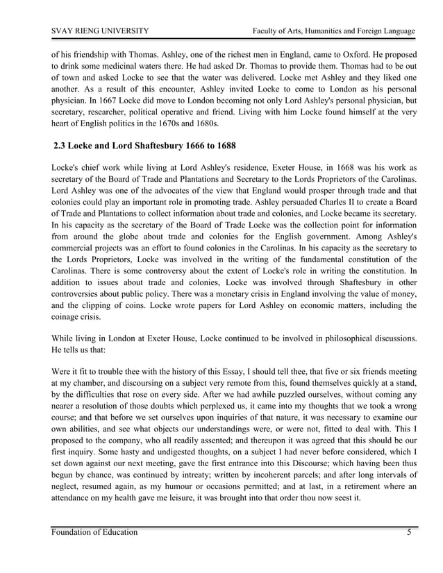 Biography Of John Locke