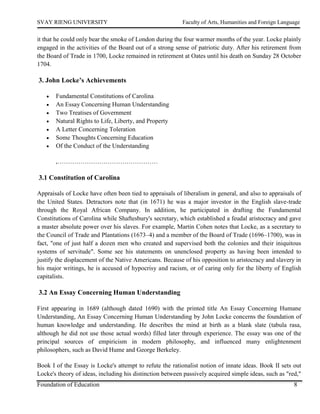 Biography of john locke | DOCX