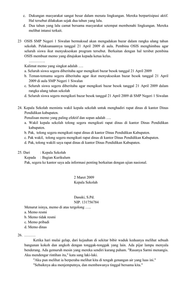 soal b.indonesia kls 7 | PDF