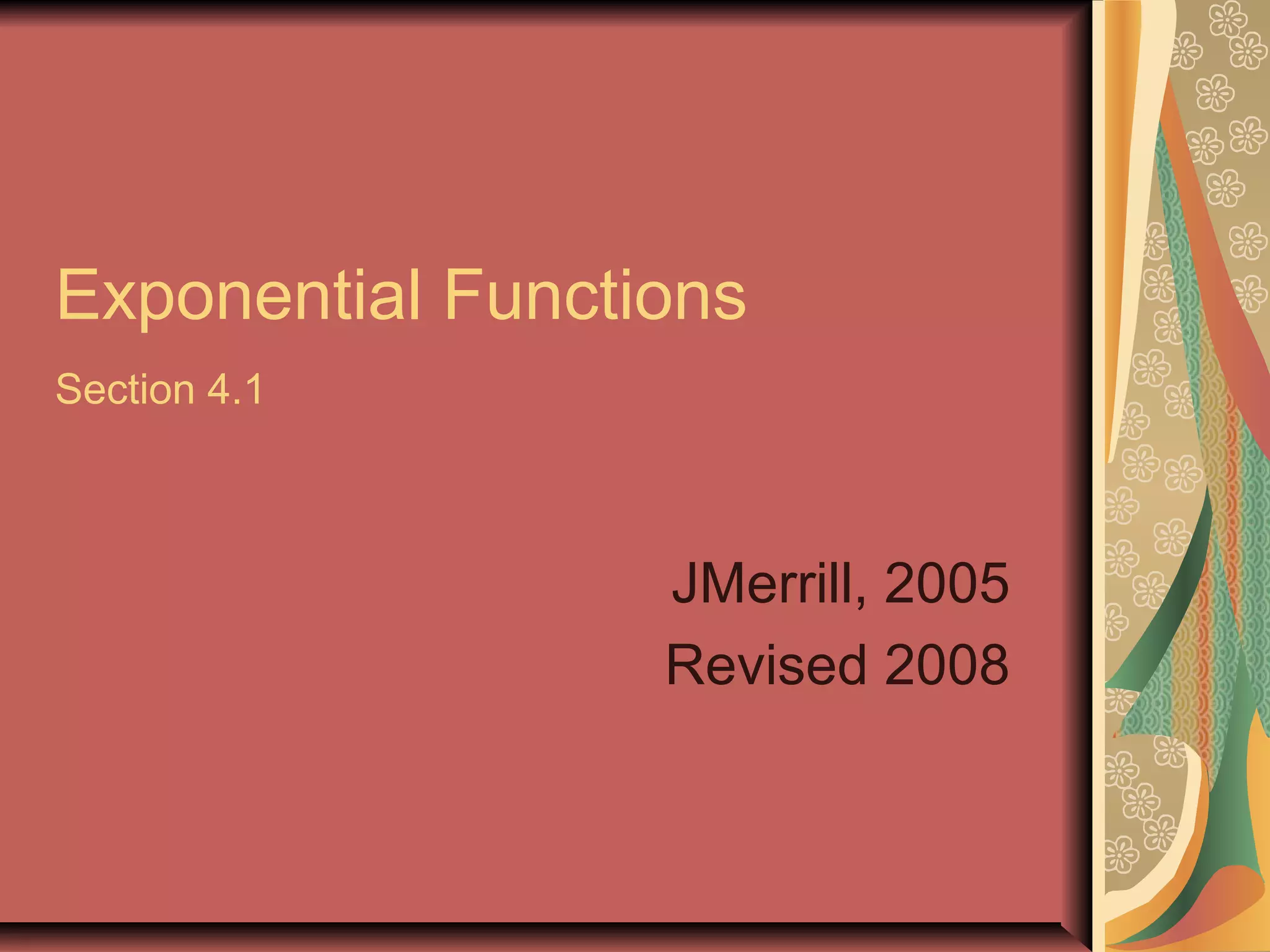 4.1 exponential functions 2 | PPT