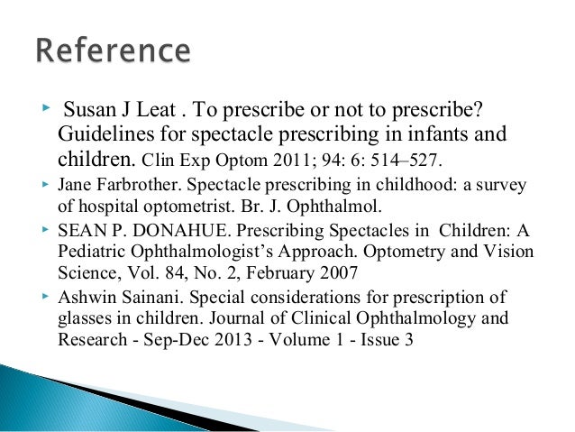 4.0 guidelines for prescribing glasses in children | PPT
