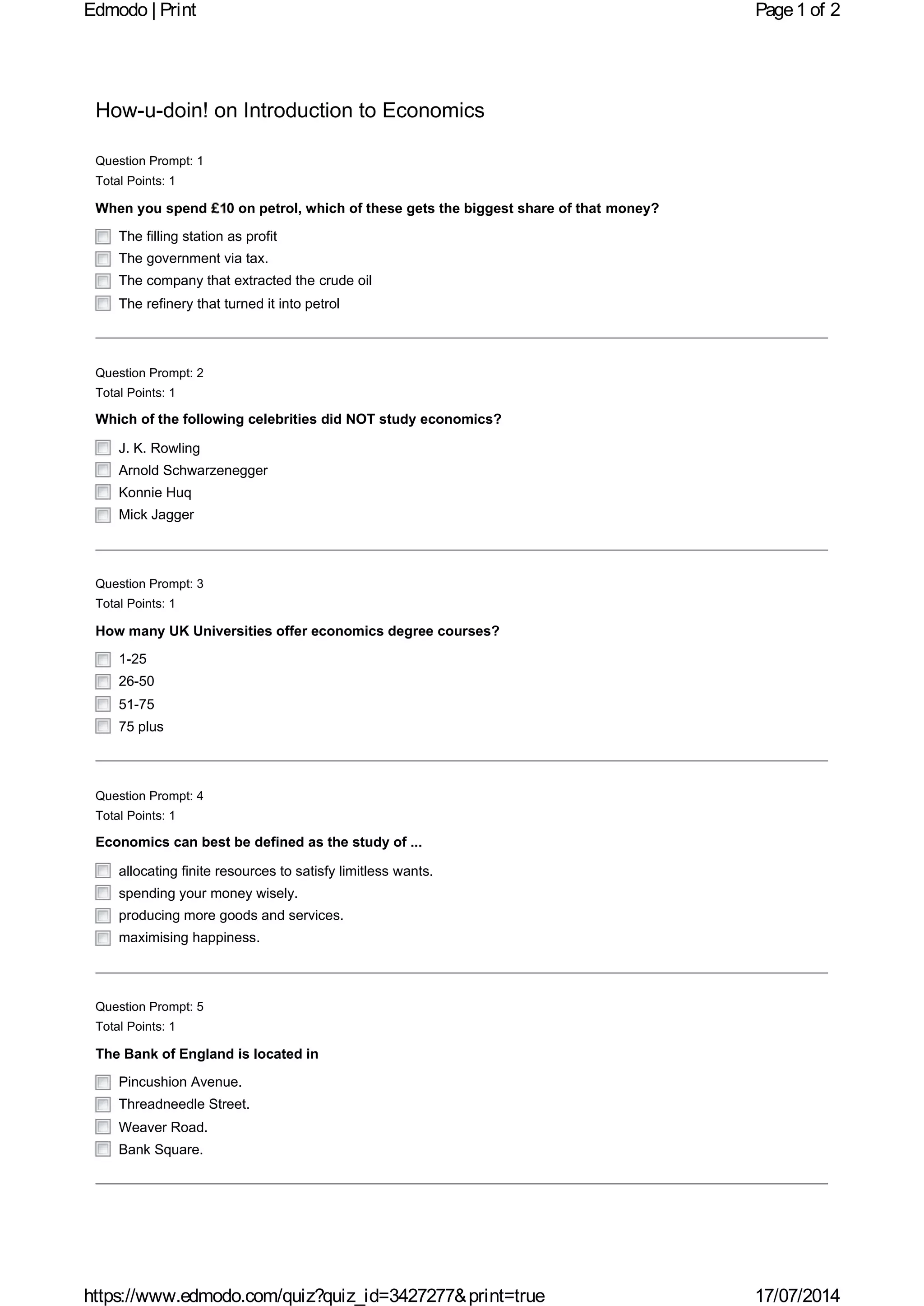 4. how u doin on why study economics (edmodo) | PDF | Economy ...