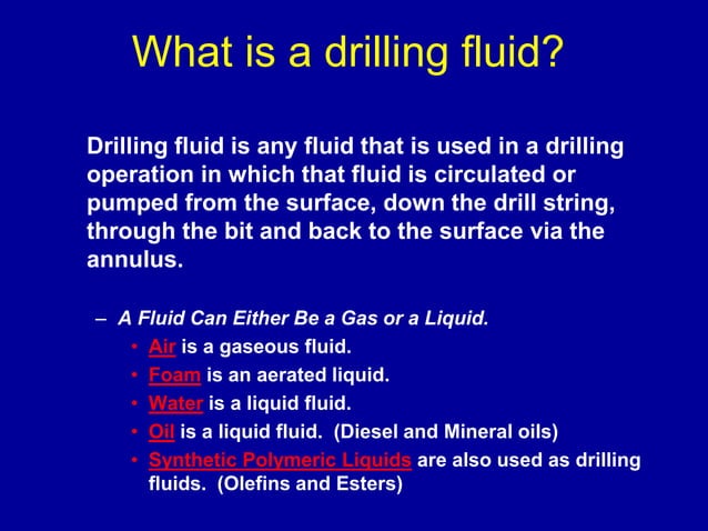 Drilling Fluids Mud | PPT | Chemistry | Science