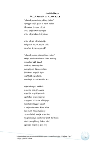 MENGUNGKAP MAKNA NASIONALISME DALAM KUMPULAN PUISI PERJAKA TUA KARYA SYAM S TAMOE | PDF