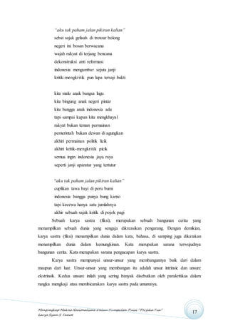 MENGUNGKAP MAKNA NASIONALISME DALAM KUMPULAN PUISI PERJAKA TUA KARYA SYAM S TAMOE | PDF