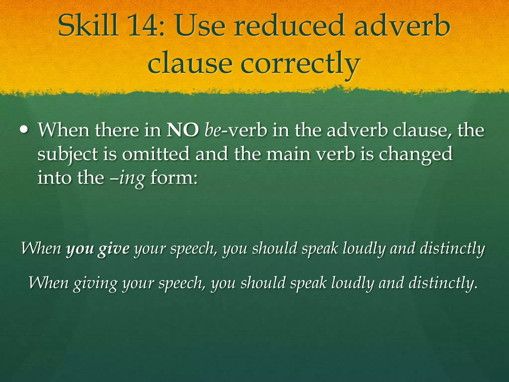 Sentences with reduced clauses | PPTX