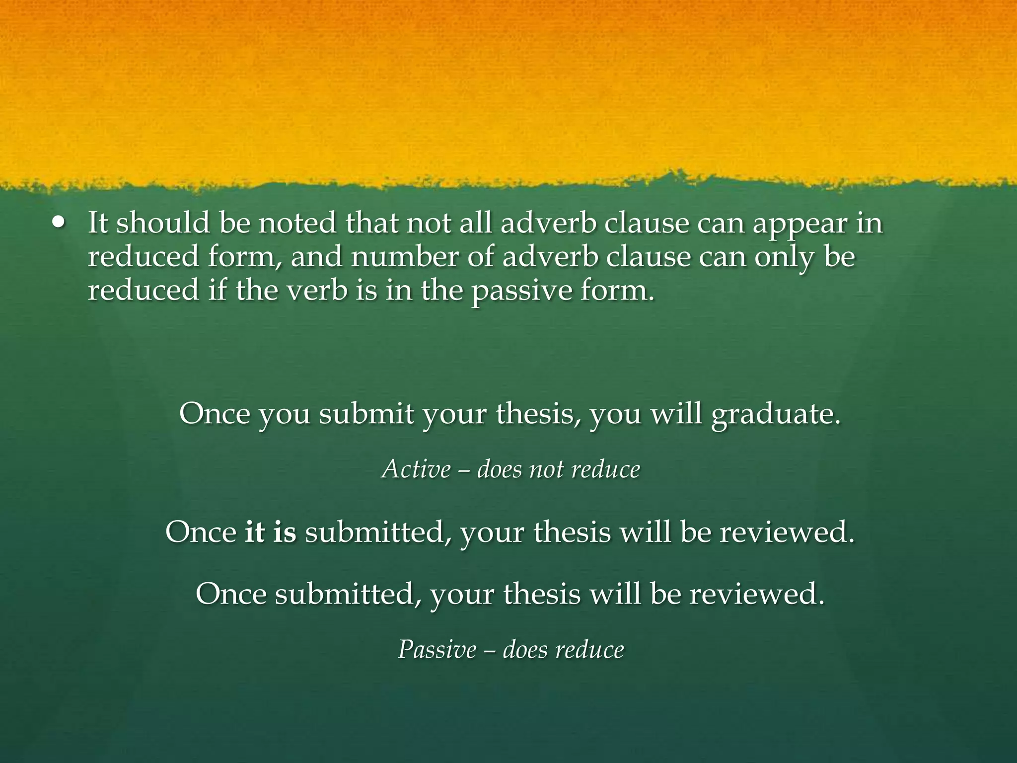 Sentences with reduced clauses | PPTX