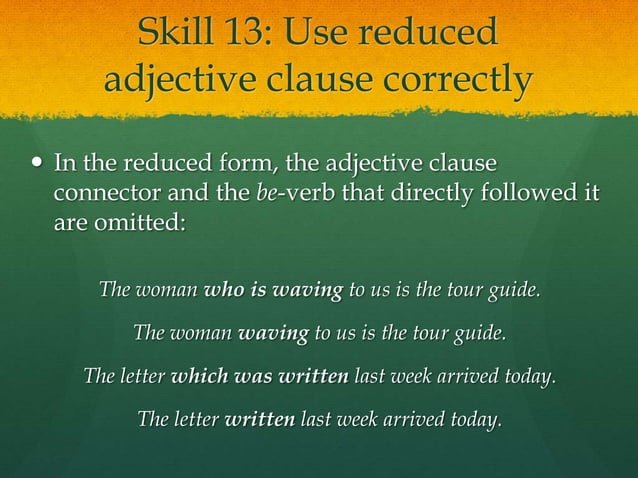 Sentences with reduced clauses | PPTX