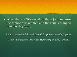 Sentences with reduced clauses | PPTX