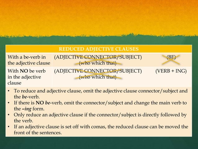 Sentences with reduced clauses | PPTX