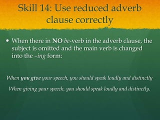 Sentences with reduced clauses | PPTX