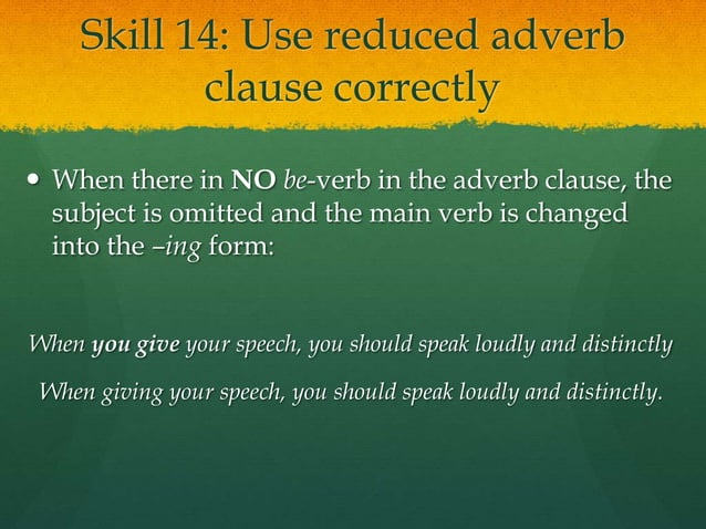 Sentences with reduced clauses | PPTX