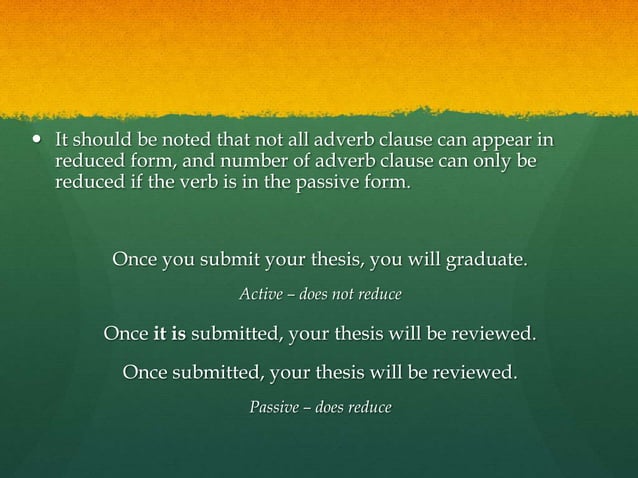 Sentences with reduced clauses | PPTX