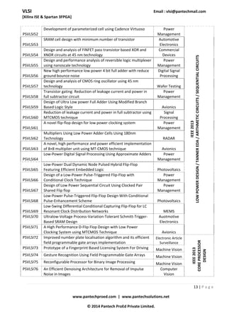 VLSI Projects, IC Design, Low Power VLSI, Power Management, BIST, FPGA ...