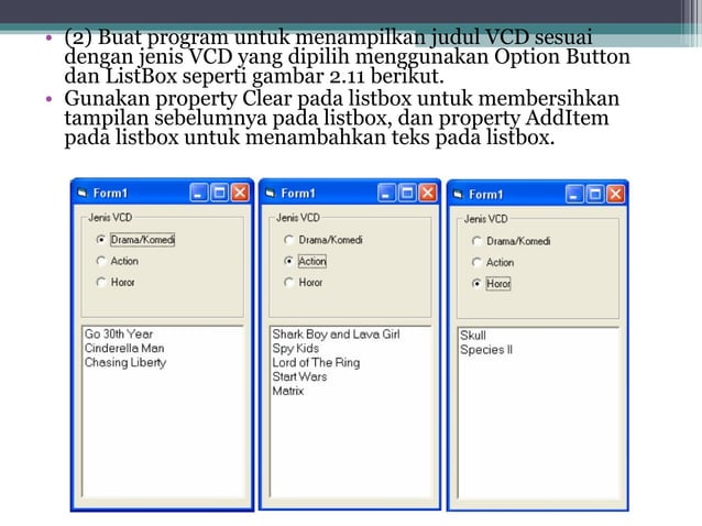 Event & Property VB - dasar visual basic bagian 4 | PPT