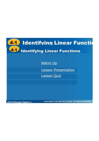 Linear Functions_4.1 | PDF