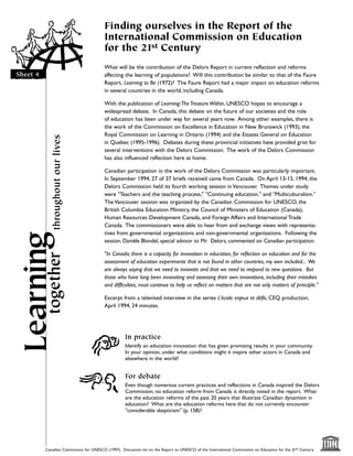 learning together; throughout our lives unesco | PDF