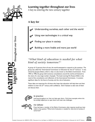 learning together; throughout our lives unesco | PDF