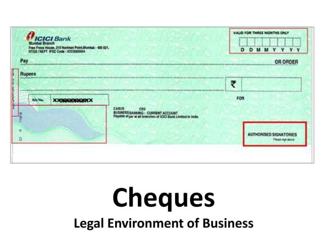 Cheques - Legal Environment of Business - Business Law - Manu Melwin ...