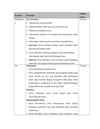 RPP Kurikulum 2013 Kimia kelas XI kesetimbangan kimia | DOC