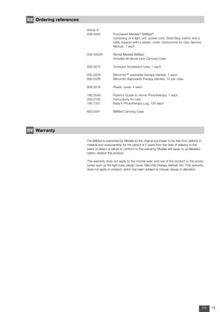 4. hme phototherapy medela+bilibed_8000336 | PDF | First Aid | Injuries