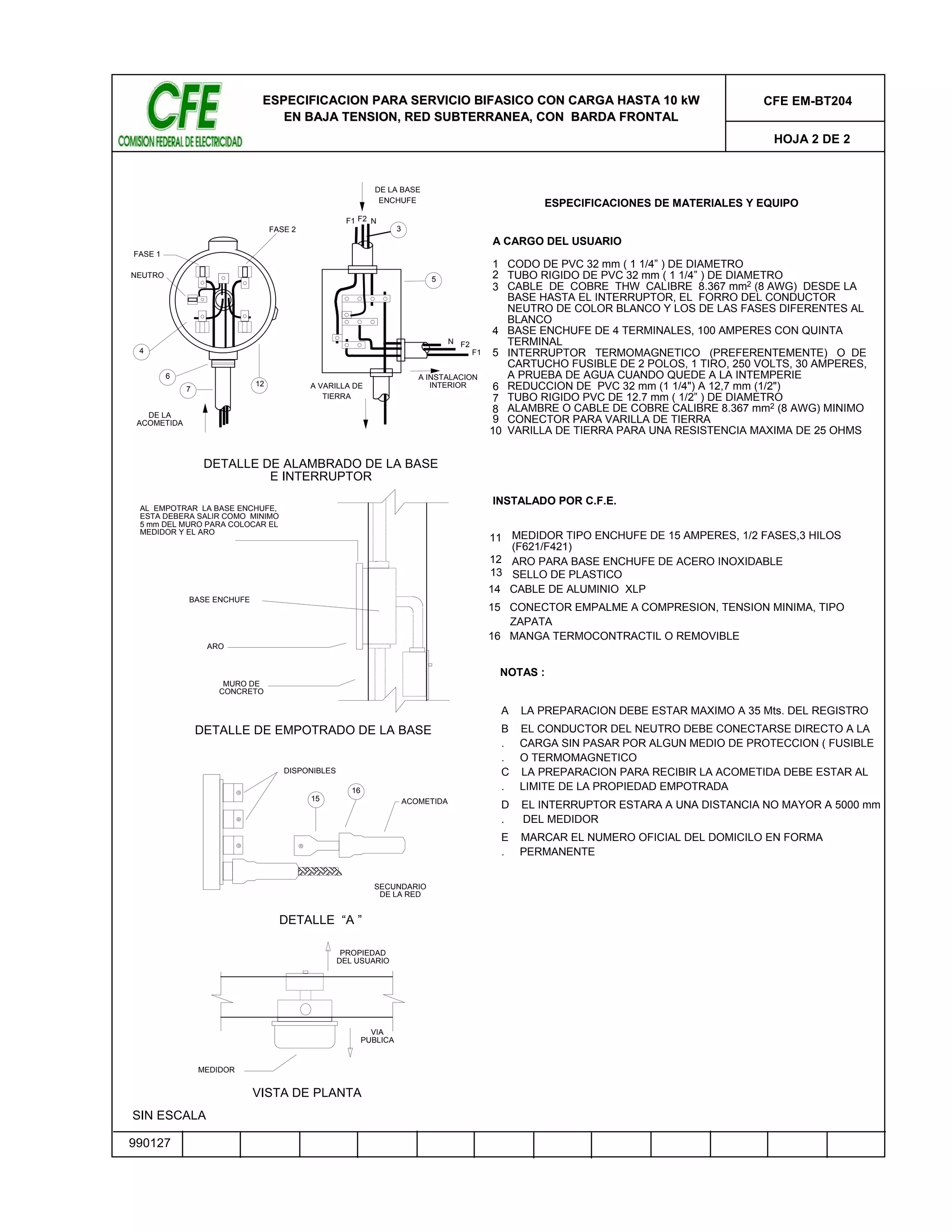 sistema bifasico subterraneo cfe | PDF