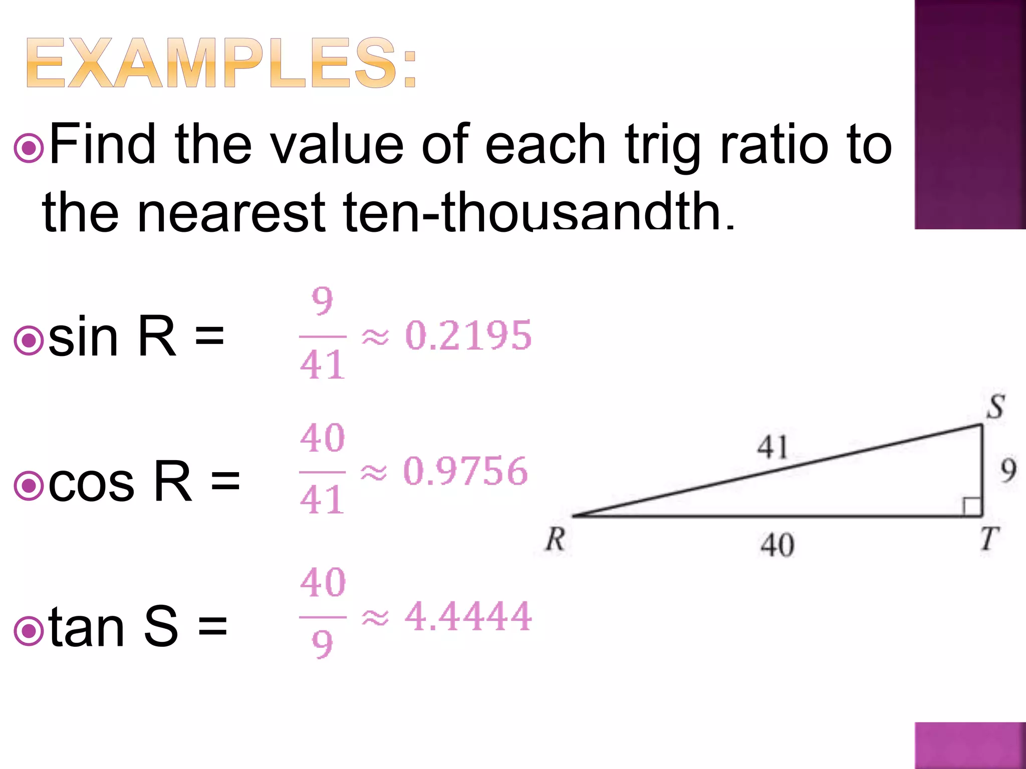 4.1 trig ratios | PPTX